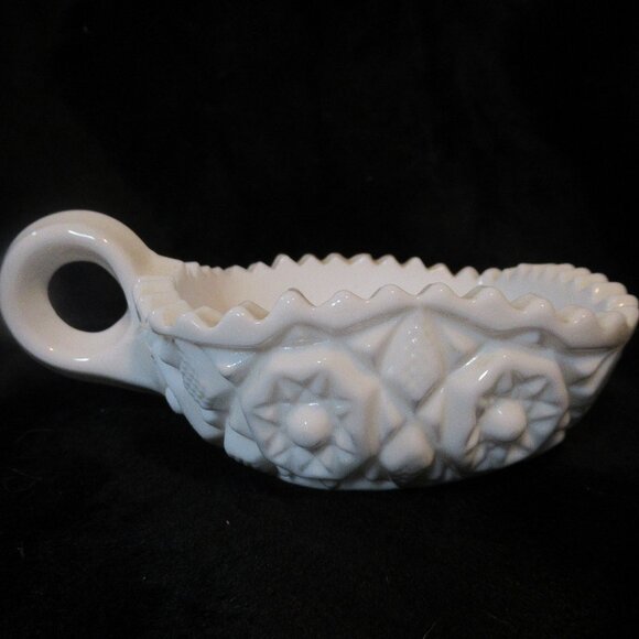 Dining | Fostoria Milk Glass Winburn Candy Dish Square Sawtoothed With ...